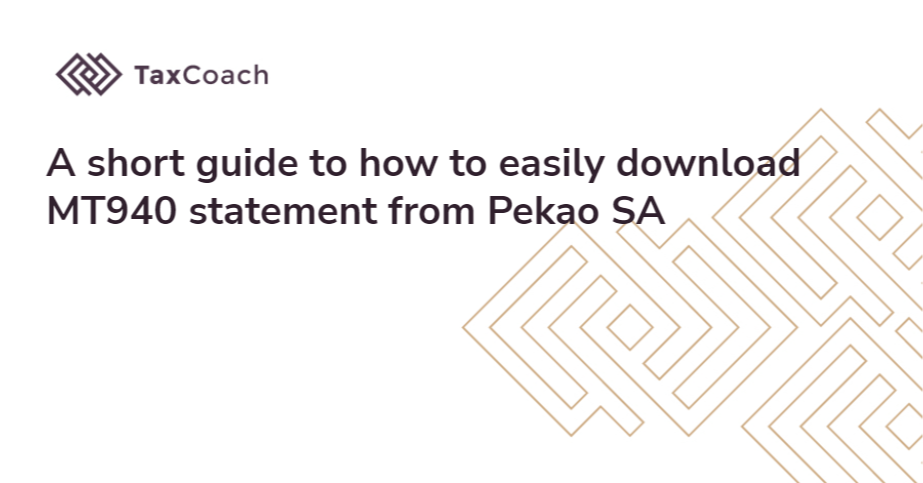 A short guide to how to easily download MT940 statement from Pekao SA - TaxCoach